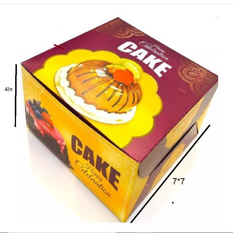 Cake Packaging Box 7*7*4 for 250g Cake (Random Design) – Bakingtime.in